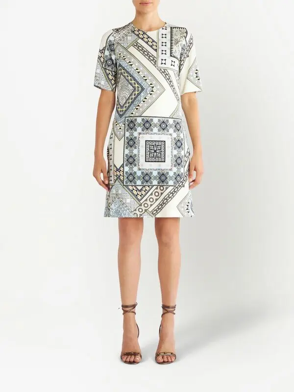 Etro Patchwork-print Shift Mini Dress