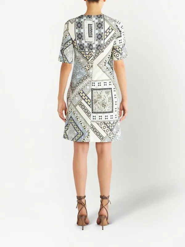 Etro Patchwork-print Shift Mini Dress