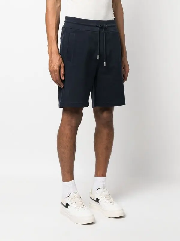 Belstaff Logo-patch Cotton Track Shorts - Blue