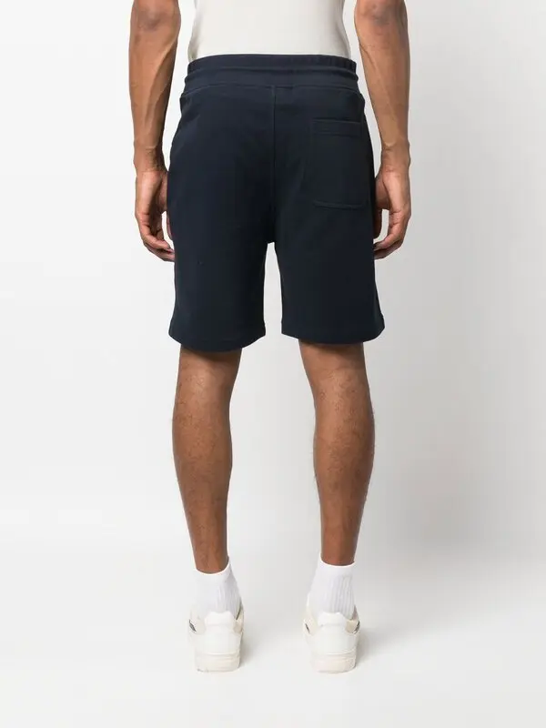 Belstaff Logo-patch Cotton Track Shorts - Blue