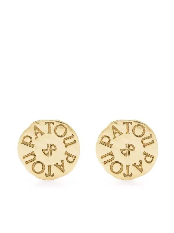 Patou Logo-engraved Coin Earrings - Gold