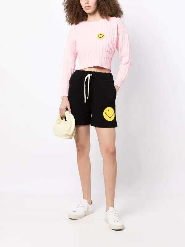 Joshua Sanders Smiley-face Print Cotton Shorts
