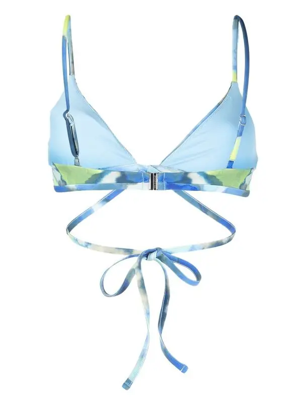 Simkhai Watercolour-print Triangle Bikini Top
