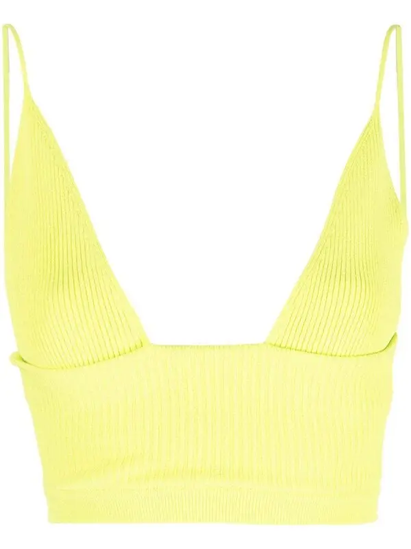 Dsquared2 Ribbed-knit Bralette Top - Green