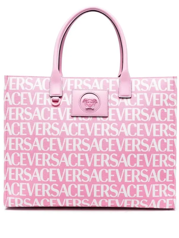 Versace All-over Logo-print Tote Bag
