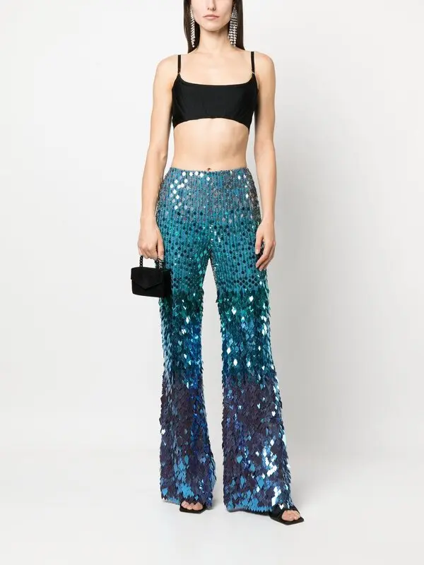 Alberta Ferretti Embellished Flared Trousers