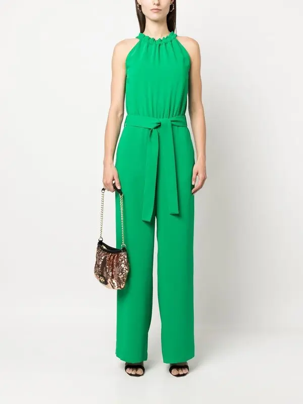 P.a.r.o.s.h Belted Halterneck Jumpsuit - Green