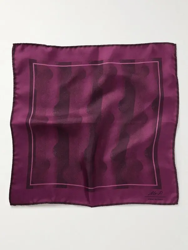 Mr P. Printed Silk Pocket Square