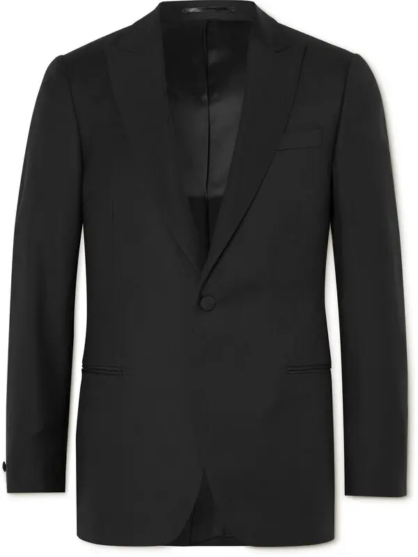 Mr P. Wool Tuxedo Jacket - Black