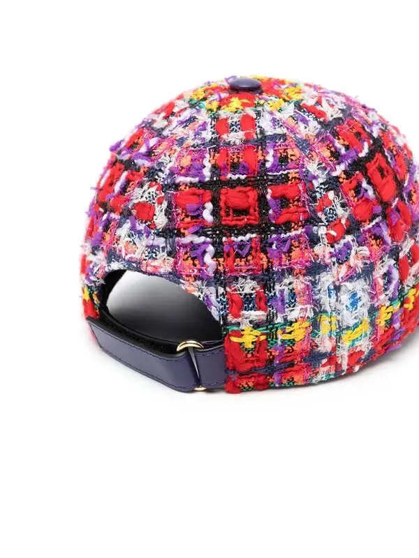 Gucci Tweed Baseball Cap - Purple/Multicolour | Editorialist display picture 3