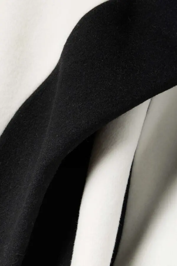 SERGIO HUDSON Draped Striped Wool And Cashmere-blend Coat