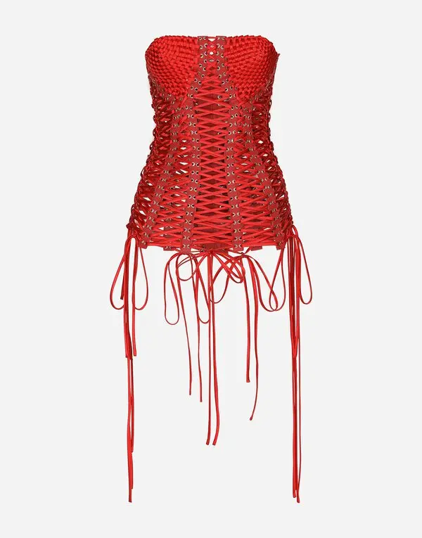 Dolce & Gabbana Satin Corset Belt - Red