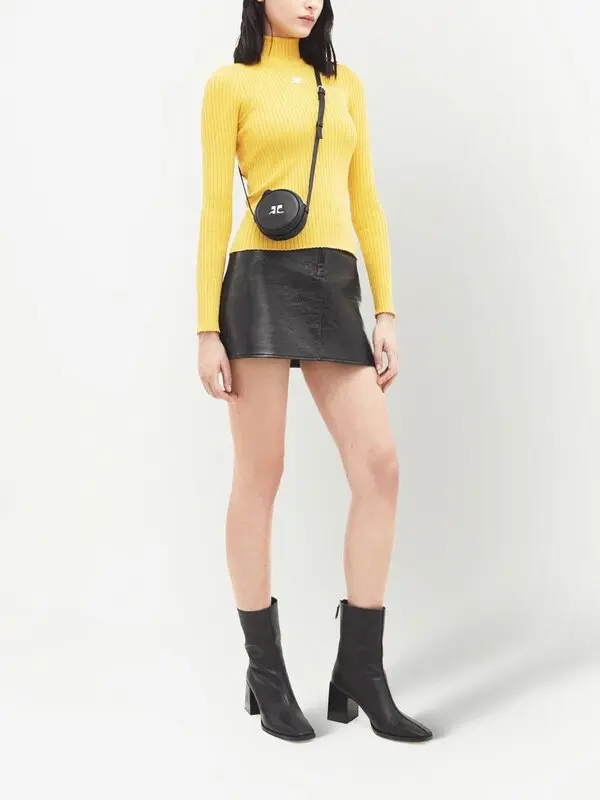 COURREGES Ribbed-knit Top - Yellow