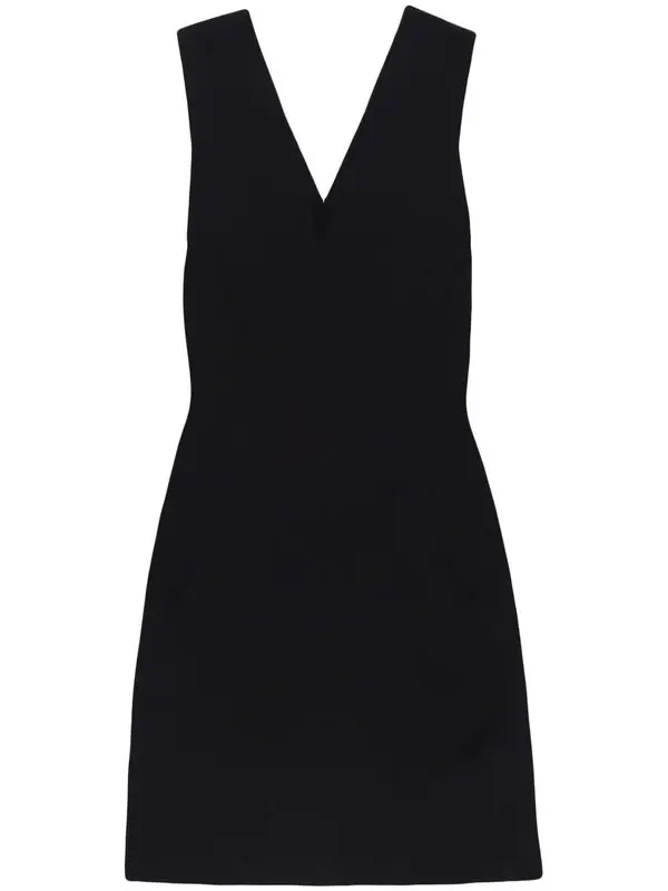Rick Owens V-neck Mini Dress - Black