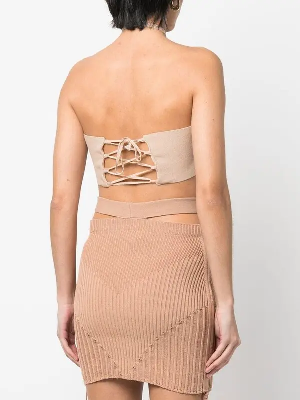 ANDREĀDAMO Halterneck Bandeau Top - Neutrals