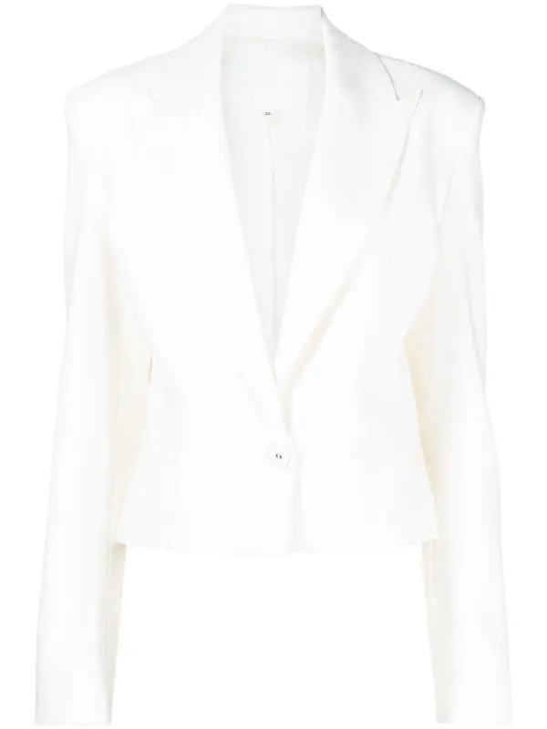 Costarellos Single-breasted Cropped Blazer - White