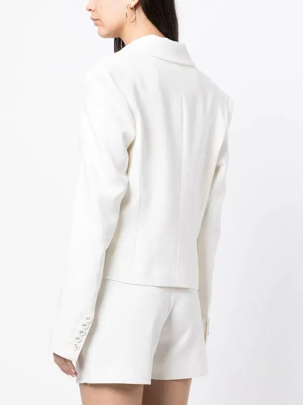 Costarellos Single-breasted Cropped Blazer - White