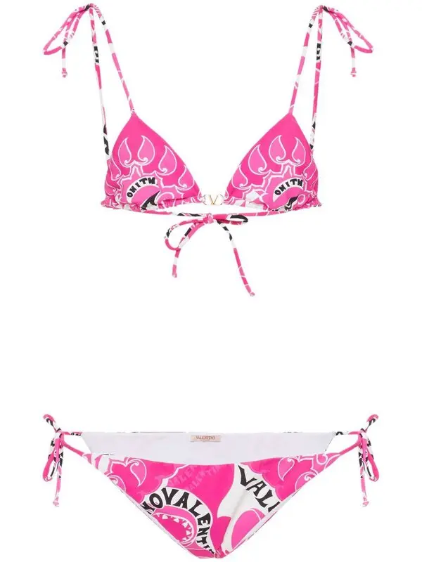 Valentino Garavani Archive Manifesto Bikini Set - Pink