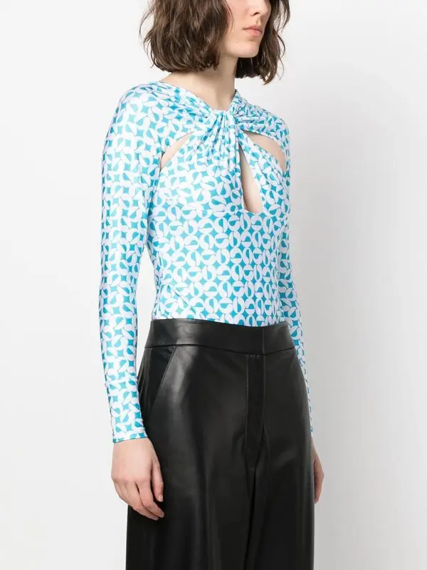 Coperni Geometric Print Long-sleeve Bodysuit