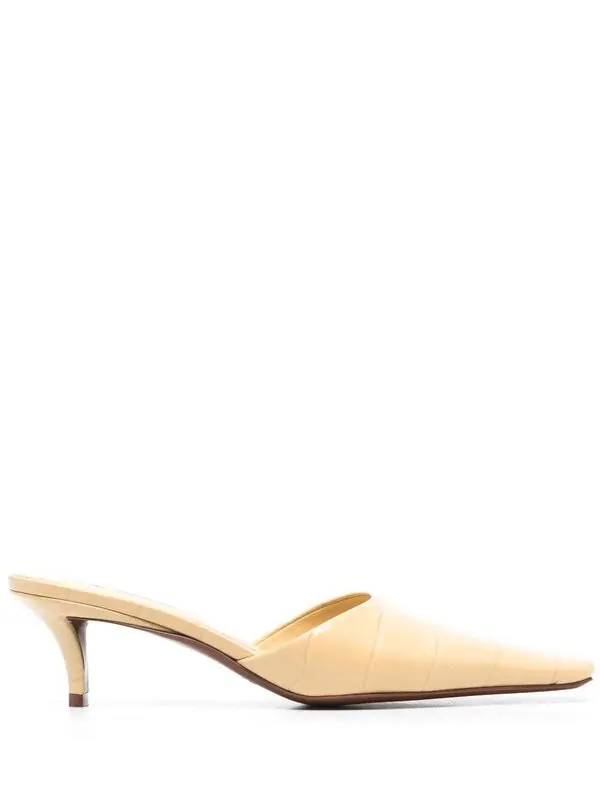 JIL SANDER 60mm Leather Crocodile Effect Mules