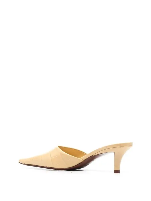 JIL SANDER 60mm Leather Crocodile Effect Mules