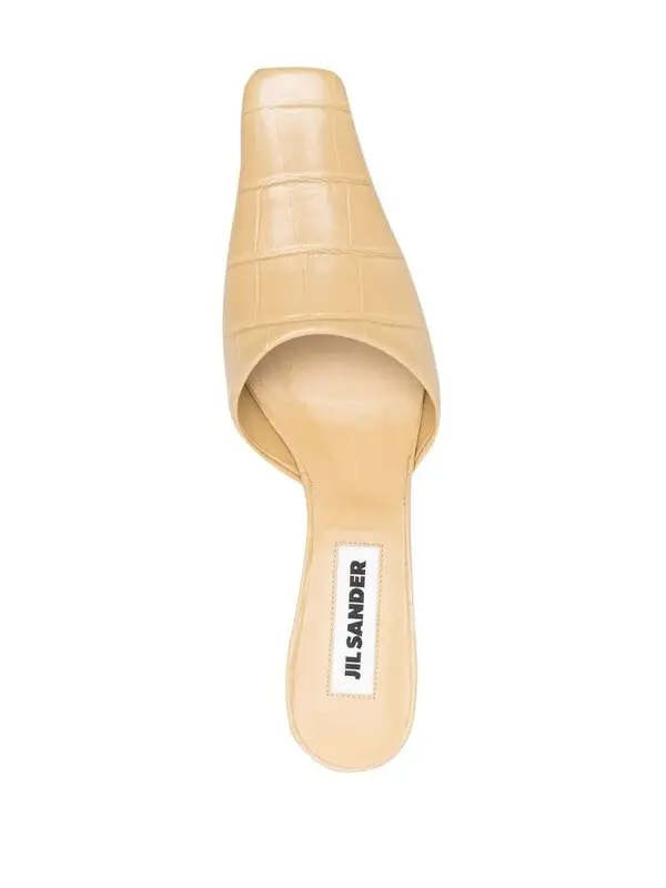 JIL SANDER 60mm Leather Crocodile Effect Mules