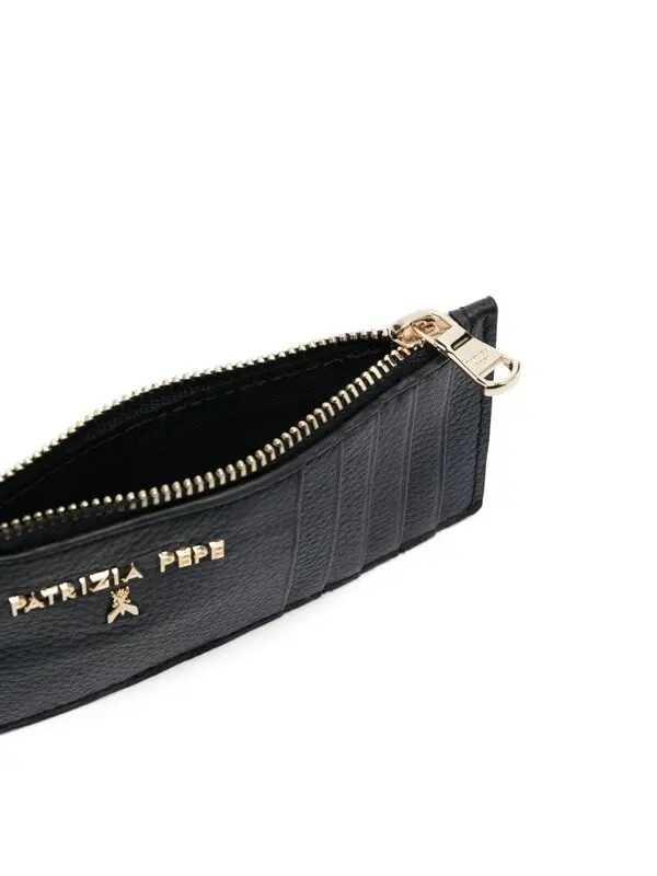 Patrizia Pepe Logo-plaque Zip-up Purse - Black