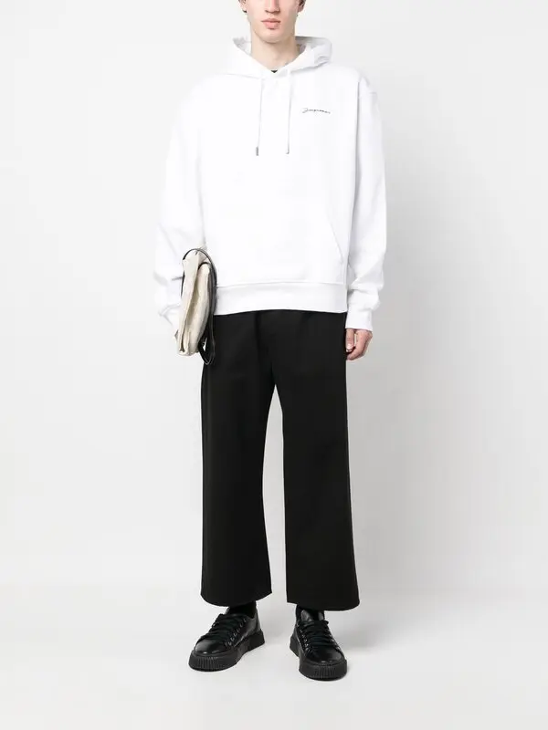 Jacquemus Le Sweatshirt Brodé Hoodie - White