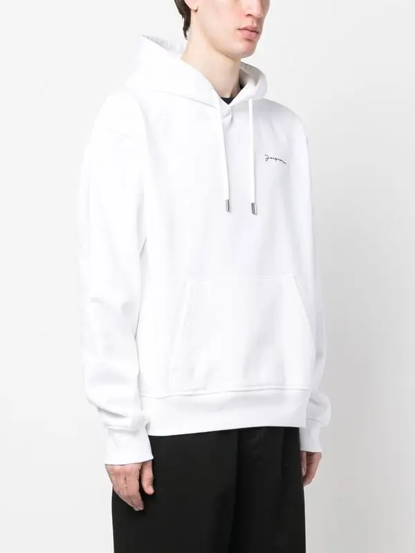 Jacquemus Le Sweatshirt Brodé Hoodie - White