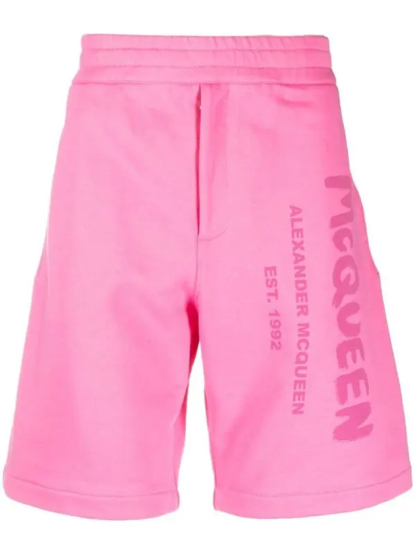 Alexander McQueen Graffiti-print Track Shorts - Pink