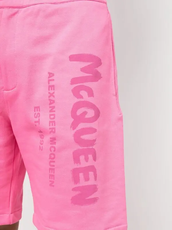 Alexander McQueen Graffiti-print Track Shorts - Pink