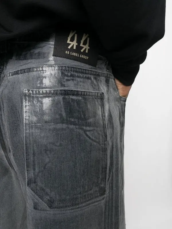 44 LABEL GROUP Metallic-finish Denim Shorts