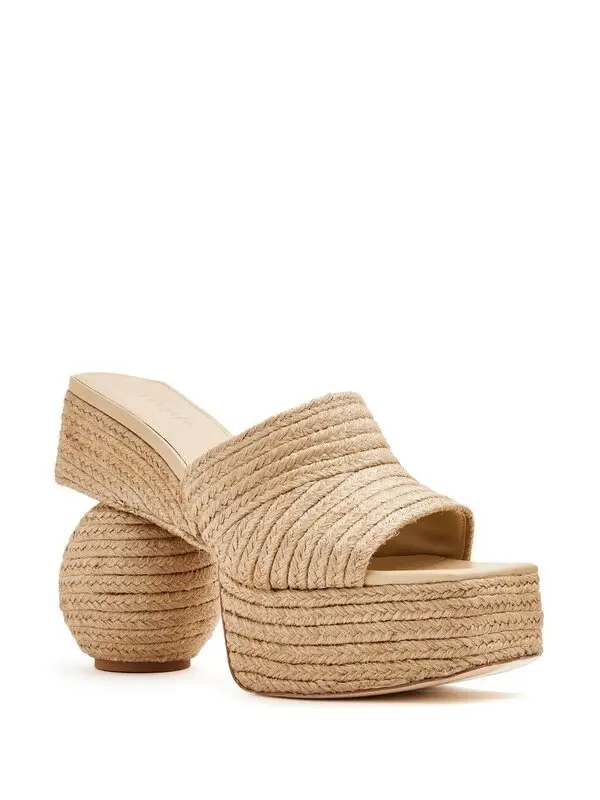 Cult Gaia Sculpted-heel Braided Raffia Espadrilles