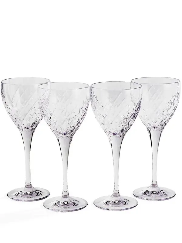 SOHO HOME Barwell Crystal Set Of Four Wine Glasses - Neutrals