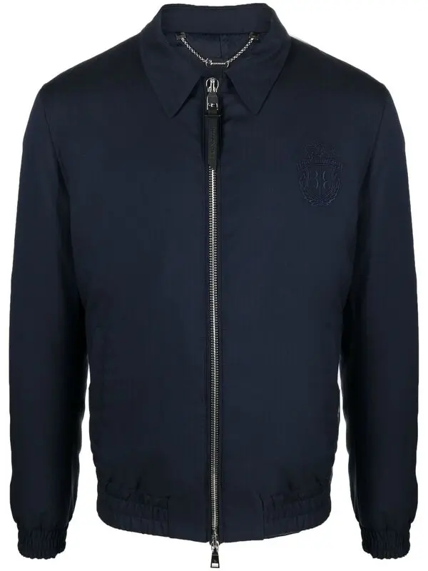 BILLIONAIRE Logo-embroidered Bomber Jacket