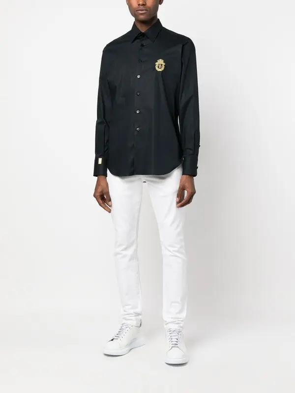 BILLIONAIRE Silver Cut Logo-print Shirt