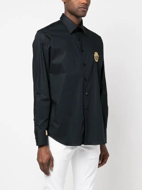 BILLIONAIRE Silver Cut Logo-print Shirt