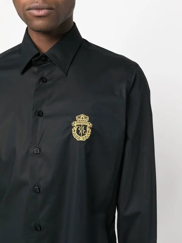 BILLIONAIRE Silver Cut Logo-print Shirt