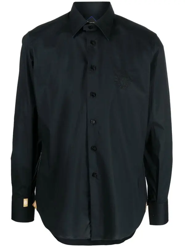 BILLIONAIRE Silver Cut Cotton Shirt