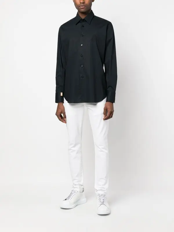 BILLIONAIRE Silver Cut Cotton Shirt