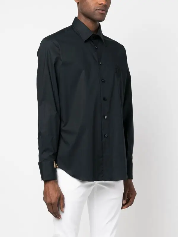 BILLIONAIRE Silver Cut Cotton Shirt