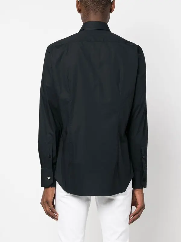 BILLIONAIRE Silver Cut Cotton Shirt