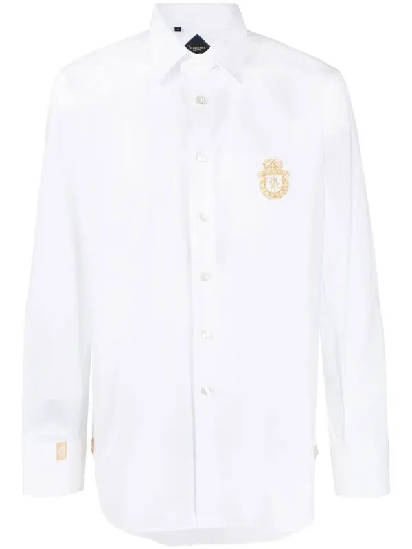 BILLIONAIRE Silver Cut Logo-print Shirt - White