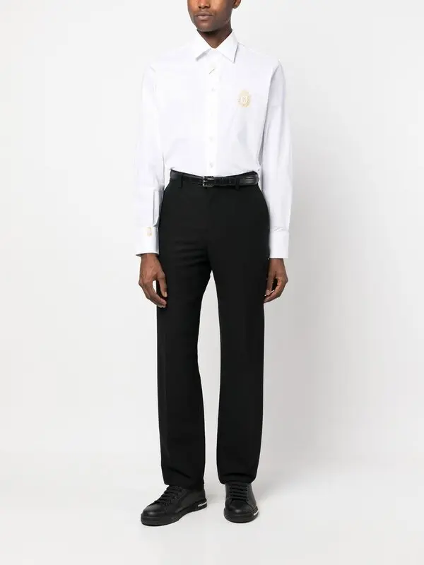 BILLIONAIRE Silver Cut Logo-print Shirt - White