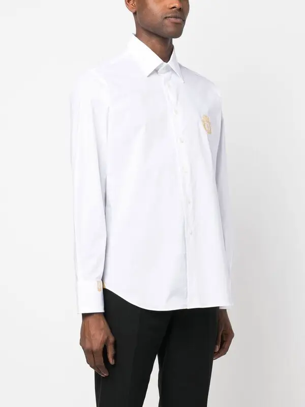 BILLIONAIRE Silver Cut Logo-print Shirt - White