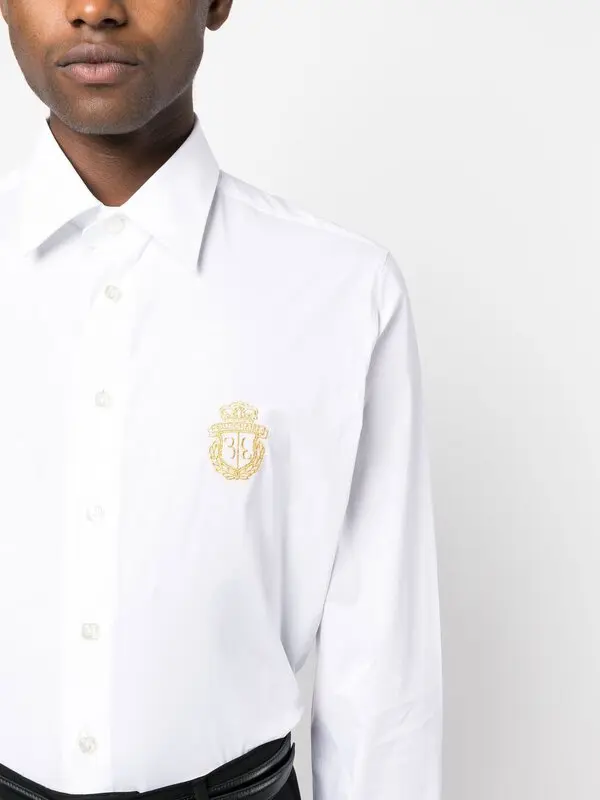 BILLIONAIRE Silver Cut Logo-print Shirt - White