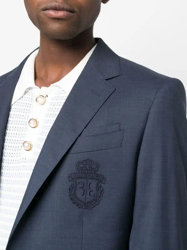 BILLIONAIRE Crest-motif Single-breasted Blazer