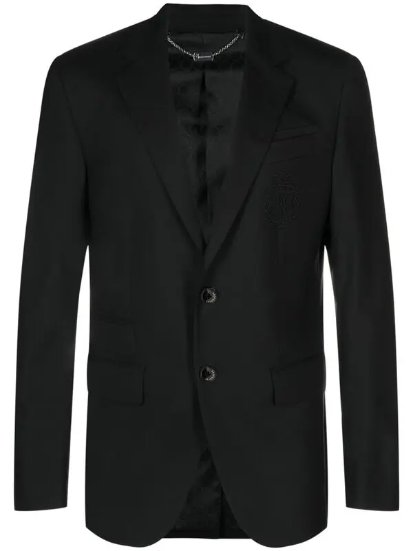 BILLIONAIRE Crest-motif Single-breasted Blazer - Black