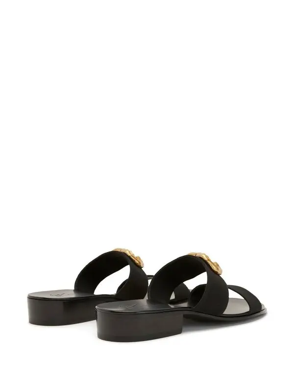 GIUSEPPE ZANOTTI Gregorie Logo-plaque Sandals - Black