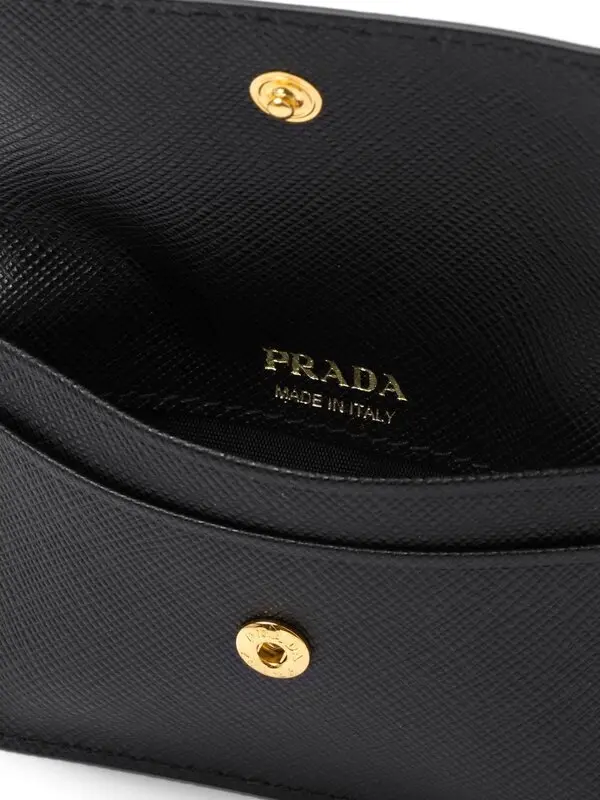Prada Triangle-plaque Card Holder - Black